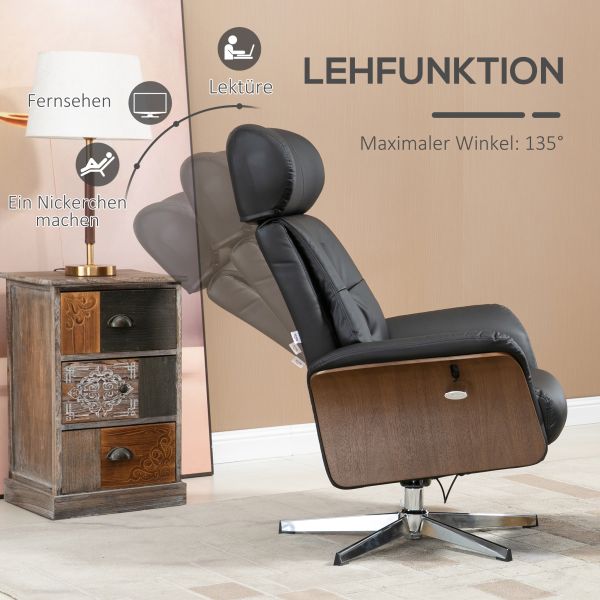HOMCOM Relaxsessel mit Hocker Fernsehsessel mit Liegefunktion ...
